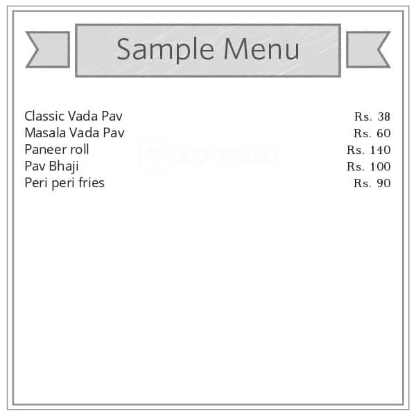 Menu of Goli Vada Pav No 1, Ramdaspeth, Nagpur