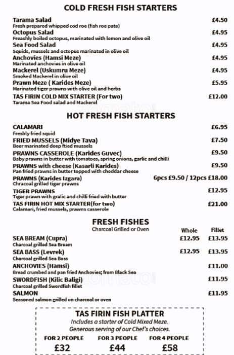 Tas Firin Menu, Menu for Tas Firin, Angel, London - Zomato UK