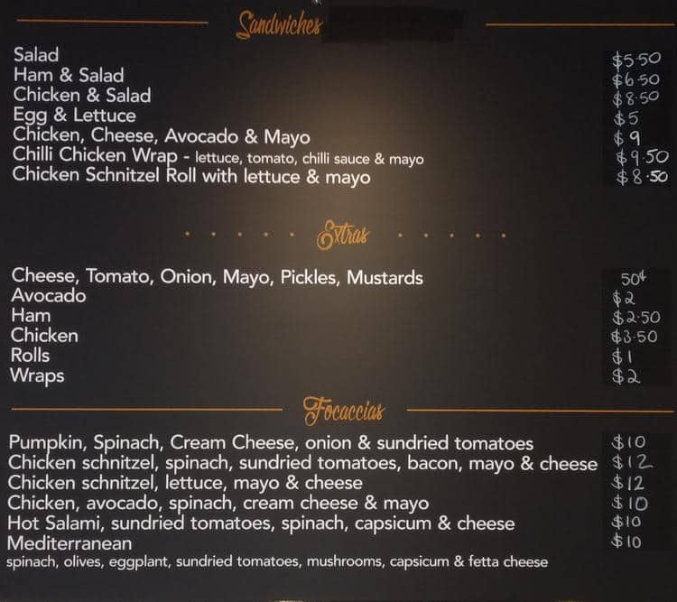 Menu at Ramble On Café restaurant, Upper Ferntree Gully