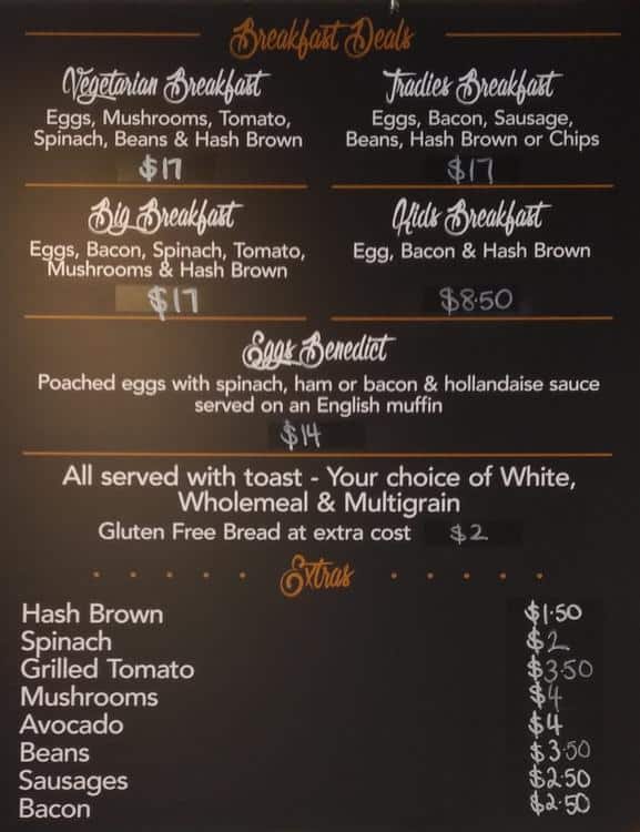 Menu at Ramble On Café restaurant, Upper Ferntree Gully