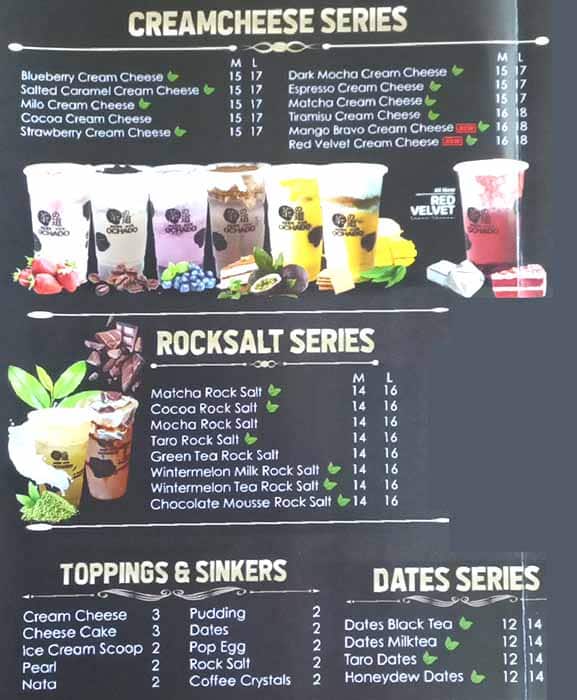 Menu of Ochado, Al Rigga, Dubai