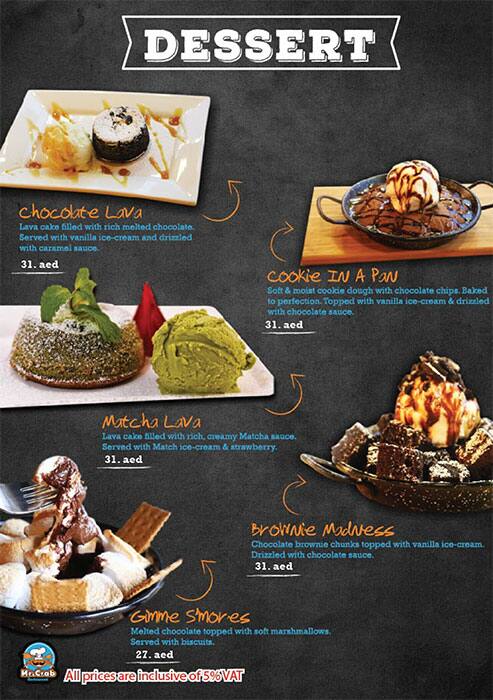 Menu at Mr.Crab Restaurant, Dubai, Khalid Bin Waleed St