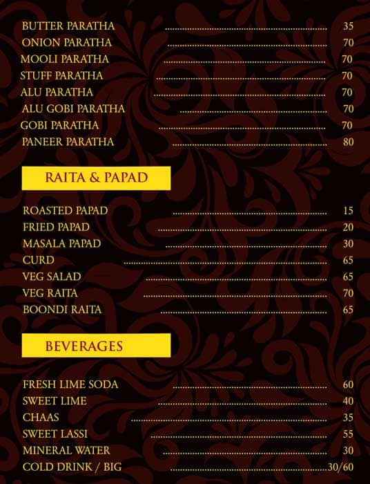 Menu at Punjabi Tadka By Crystal Chowpatty Fame, Mumbai, Shop 3