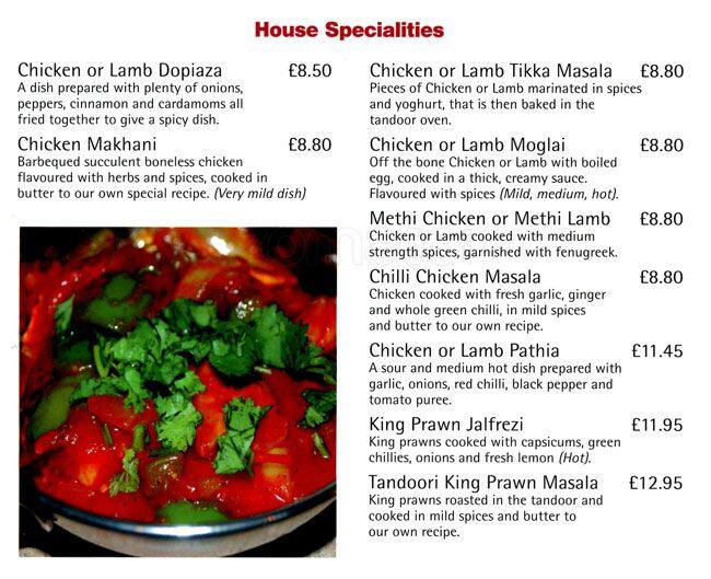 Menu at Britannia International Hotel restaurant, London, Marsh Wall