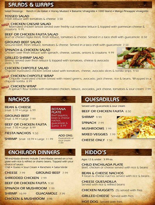 Menu at Dos Leones restaurant, Graham, TX-16