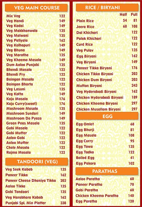 Menu of Rasoi King, Magarpatta, Pune