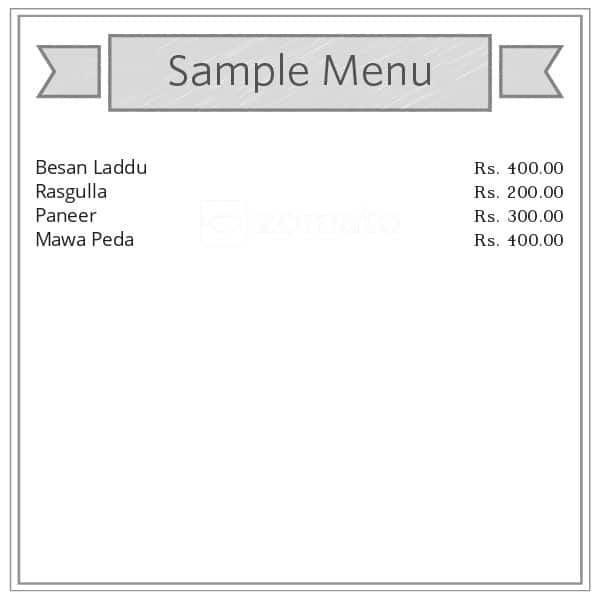 Menu of Azad Sweets, Madar Gate, Ajmer