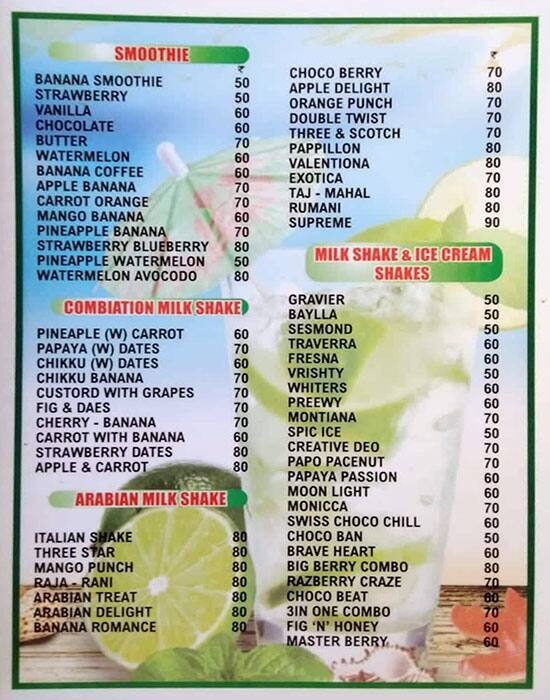 Menu of Berry Melon, Sholinganallur, Chennai