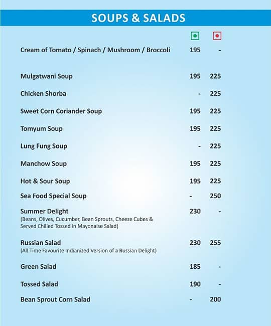 Menu of Riviera, Vasant Vihar, Thane West, Thane