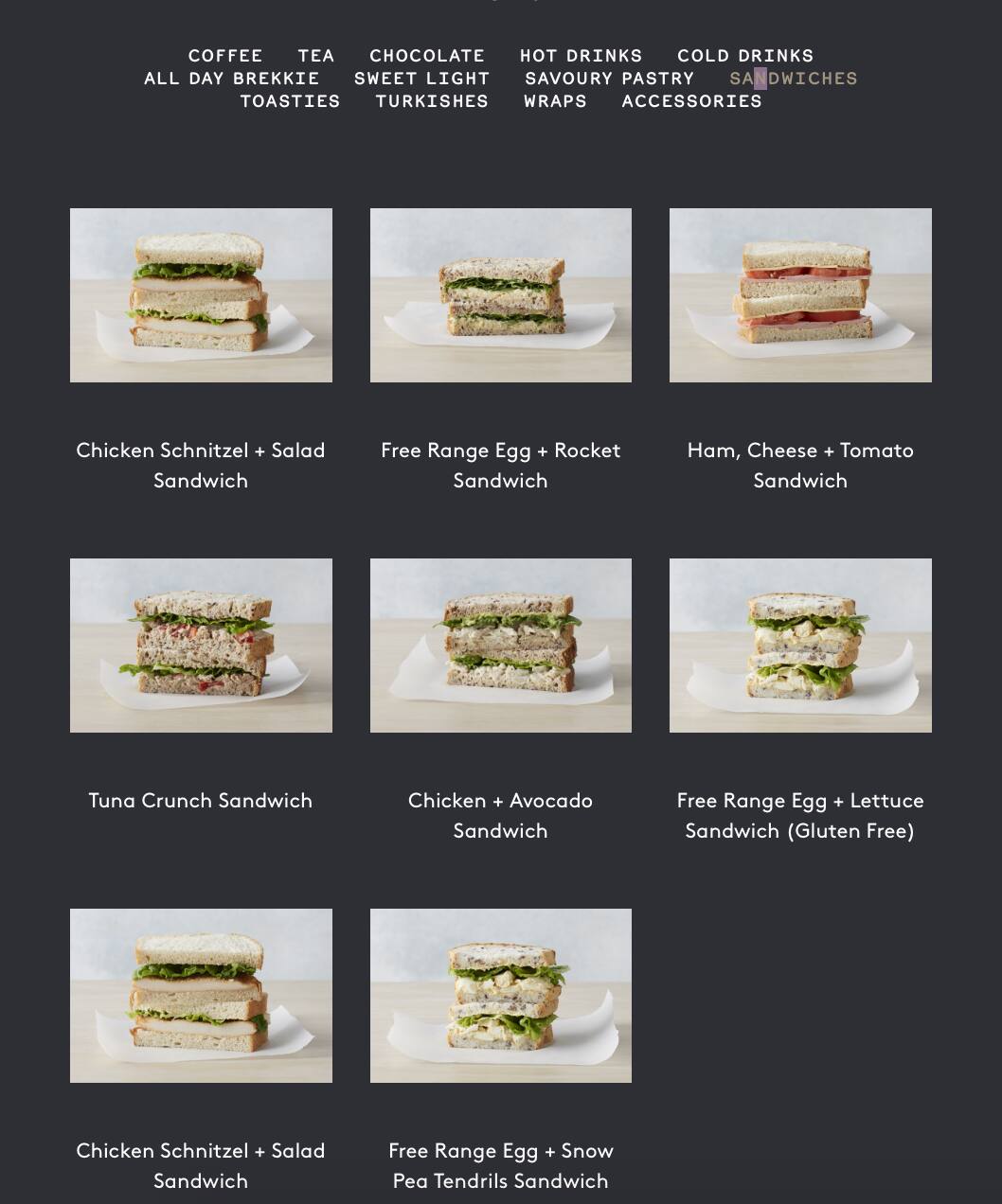 Menu at Hudsons Coffee restaurant, Brisbane City, 111 George St