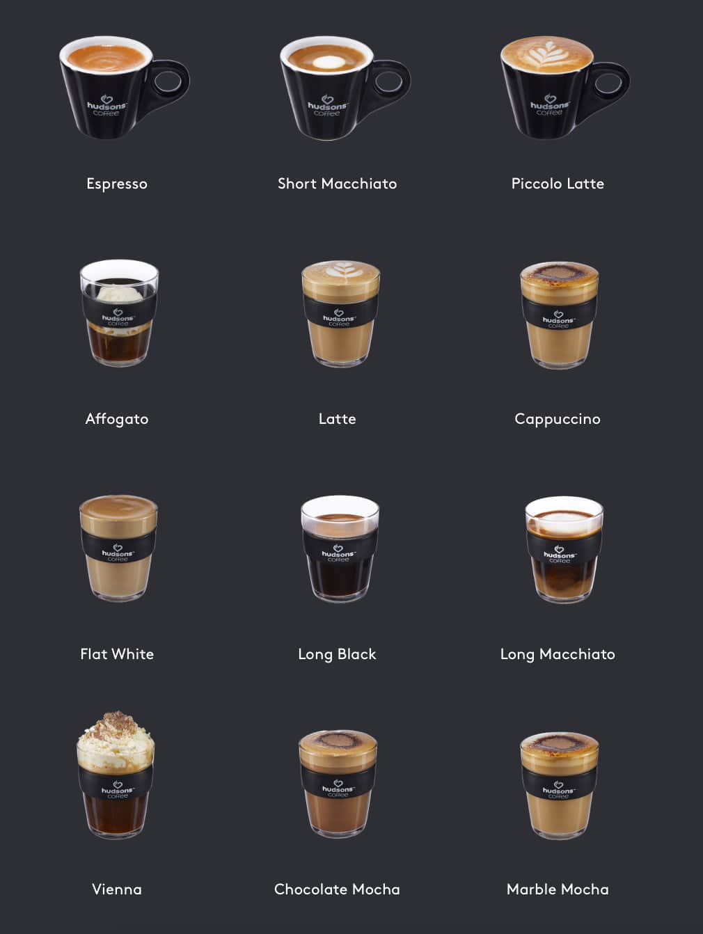 Menu at Hudsons Coffee restaurant, Brisbane City, 111 George St