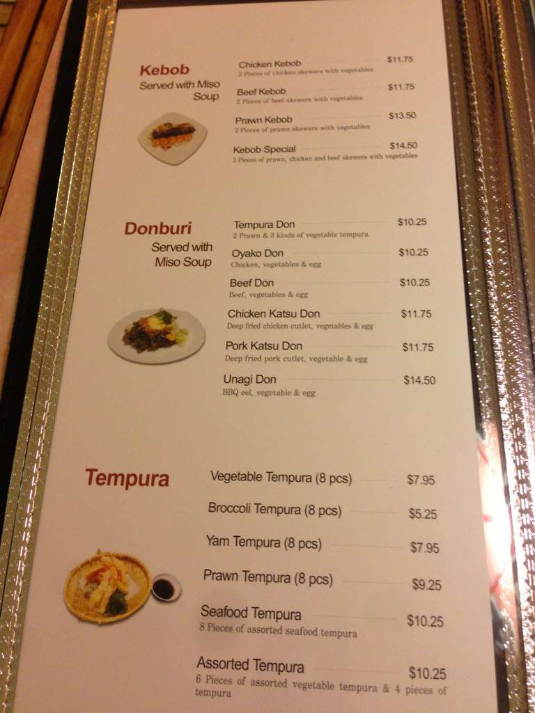 Menu at Kimchi Restaurant, Hope