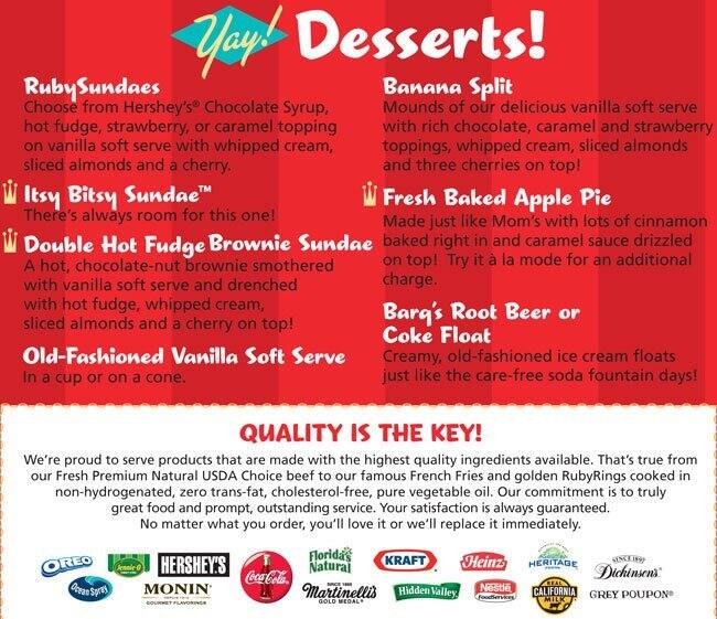 Menu at Ruby's Diner fast food, Laguna Hills, Laguna Hills Mall #1840