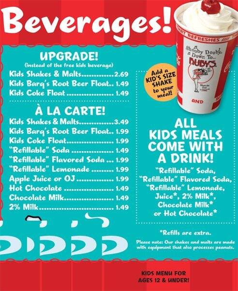 Menu at Ruby's Diner fast food, Laguna Hills, Laguna Hills Mall #1840
