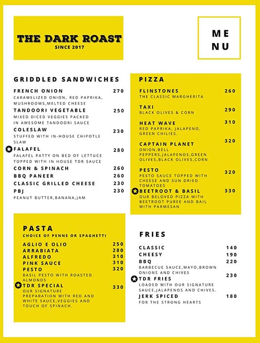 The Dark Roast Menu, Menu for The Dark Roast, Prahlad Nagar, Ahmedabad ...