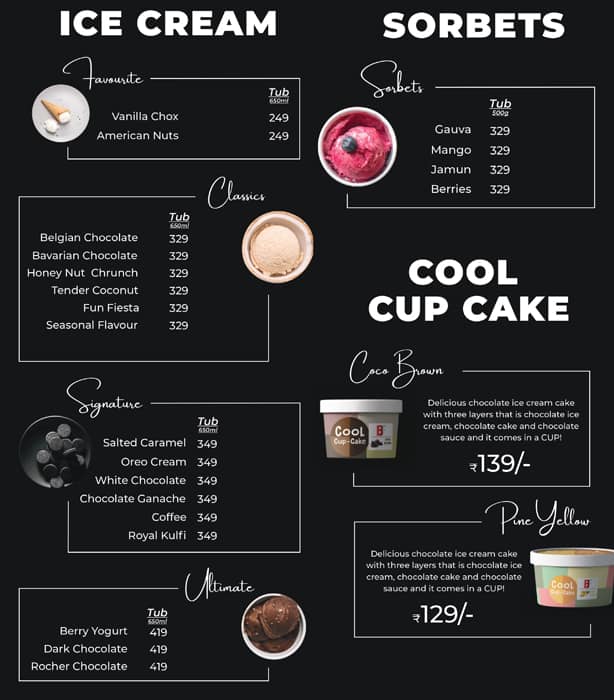 Menu of Brain Freeze Ice Cream & Desserts, Mulund West, Mumbai