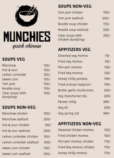 Menu of Munchies Quick Chinese, Shivaji Nagar, Pune