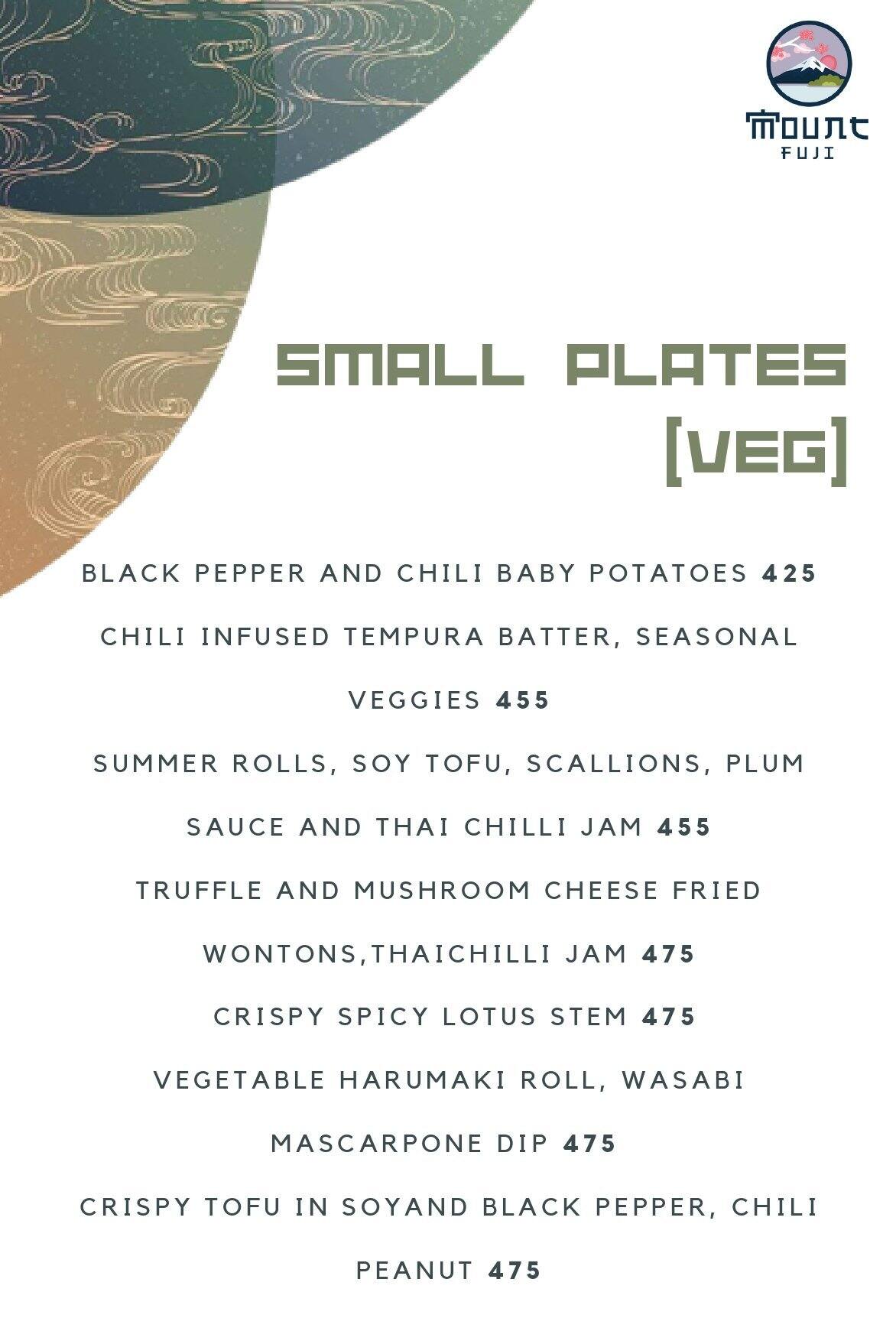 Menu at Mount Fuji Japanese Pan Asian Restaurant & Bar, New Delhi