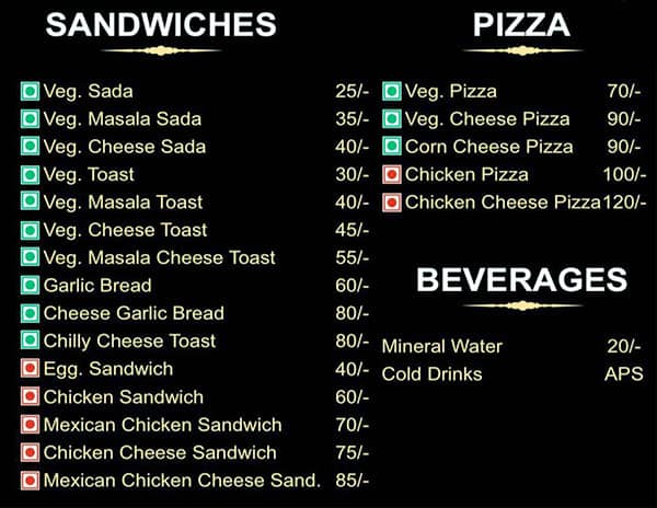 Menu of Snacks Zilla, Chembur, Mumbai