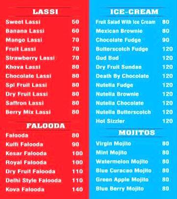 Menu of Lassi Story, Kukatpally, Hyderabad
