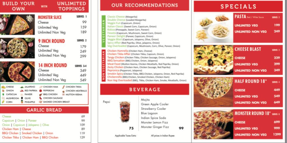 Chicago Pizza Menu, Menu for Chicago Pizza, Christian Basti, Guwahati ...