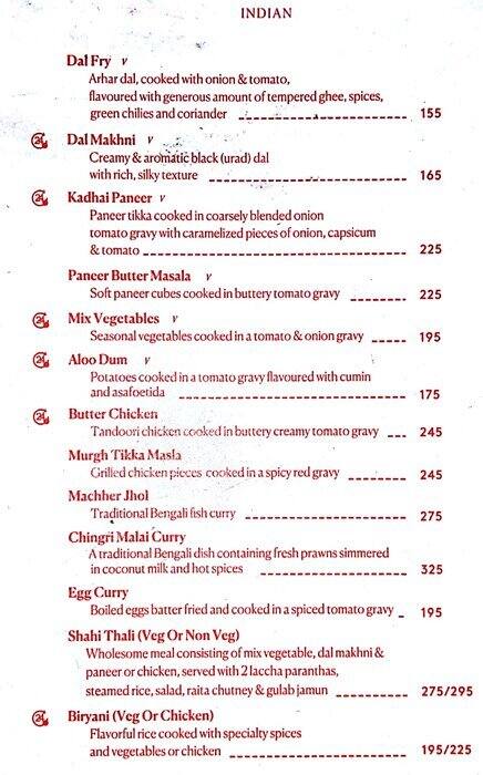 Menu at The COURTYARD, Kolkata, 5a