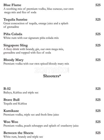 Menu at Ruby's Bar & Grill, Mumbai, InOrbit Mall