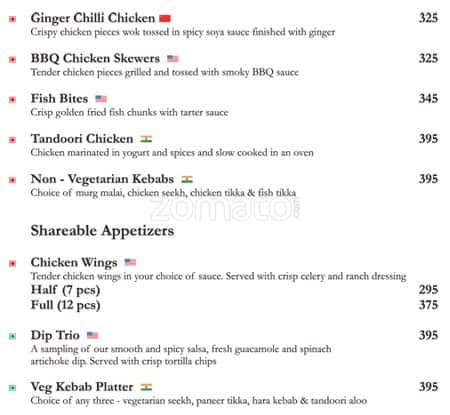 Menu at Ruby's Bar & Grill, Mumbai, InOrbit Mall