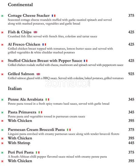 Menu at Ruby's Bar & Grill, Mumbai, InOrbit Mall