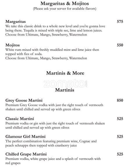 Menu at Ruby's Bar & Grill, Mumbai, InOrbit Mall