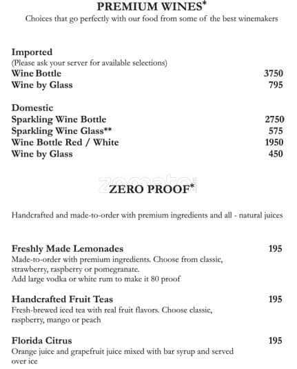 Menu at Ruby's Bar & Grill, Mumbai, InOrbit Mall