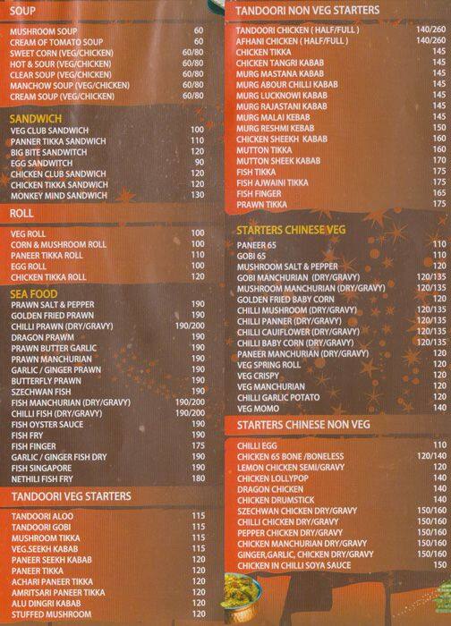 Menu at Le Diner, Chennai, 26QV+G96