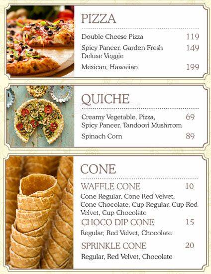 Menu at Hug, Chandigarh