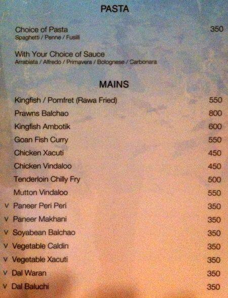 Corta's - The Lalit Menu, Menu for Corta's - The Lalit, Palolem, Goa ...