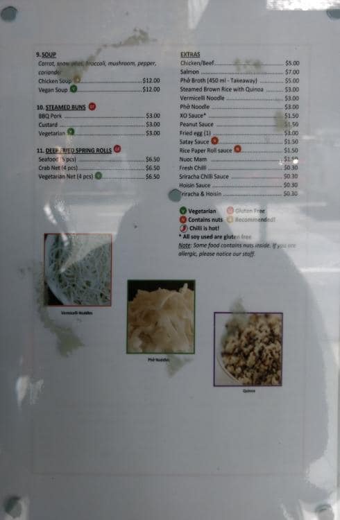 Menu at Saigon Bay Restaurant, Darlinghurst