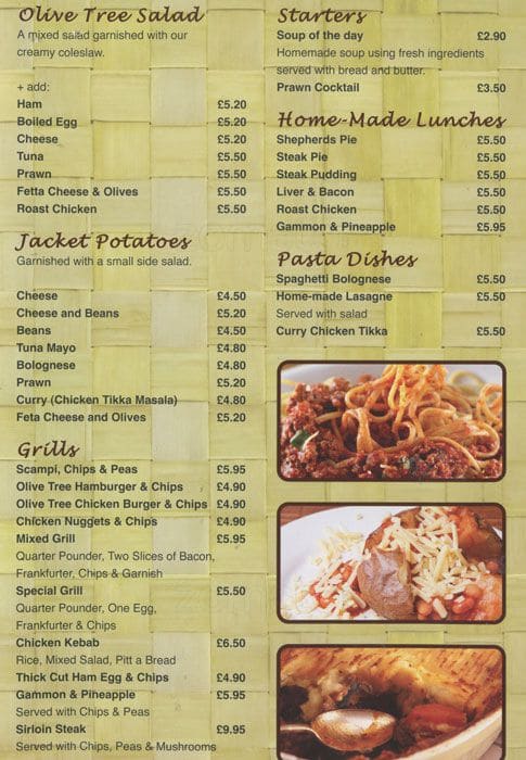 Menu at Olive Tree cafe, Bromley, 21 High St