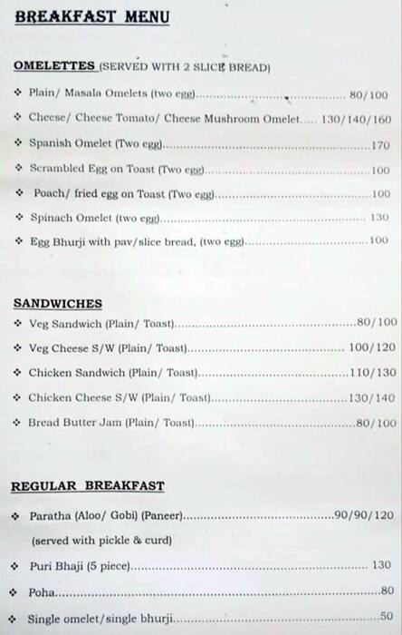 Menu at Rizwan family Restaurant, Calangute