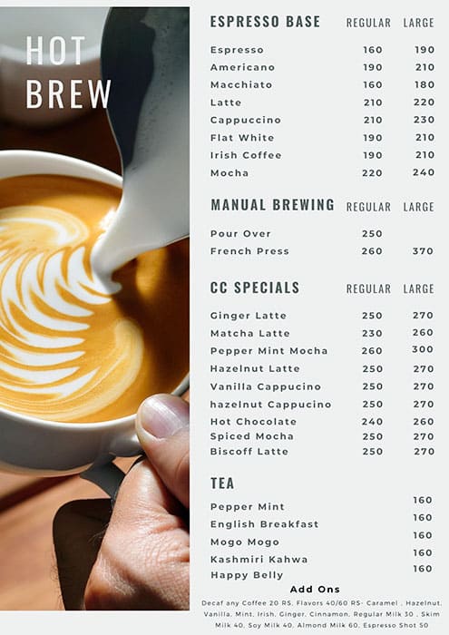 Menu of Coffee Craft, Dahisar West, Mumbai