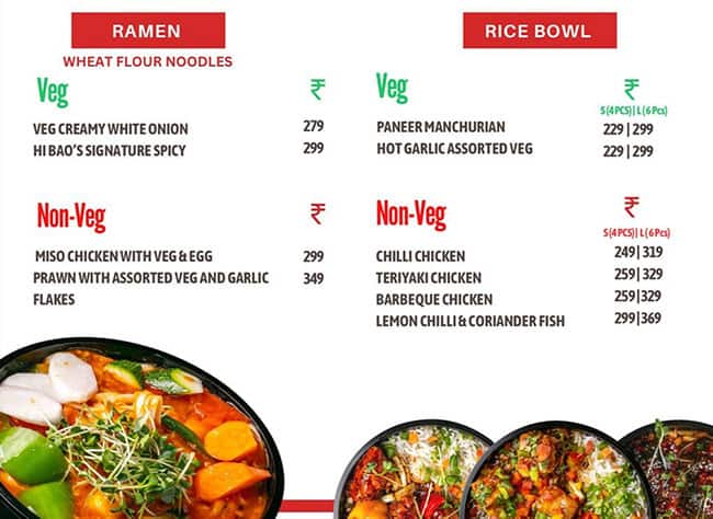 Menu of Hi Bao, Sector 5, Salt Lake, Kolkata