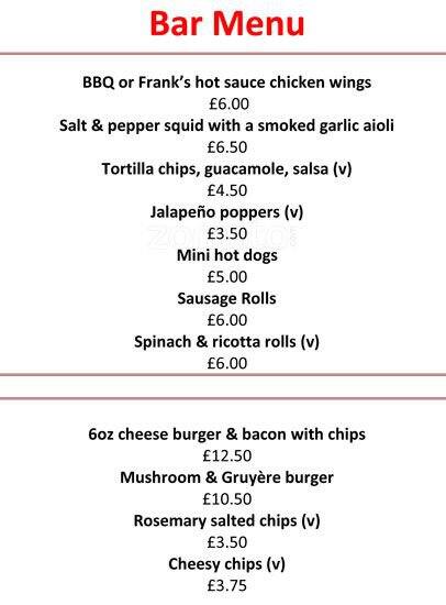 Menu at BFI Riverfront pub & bar, London