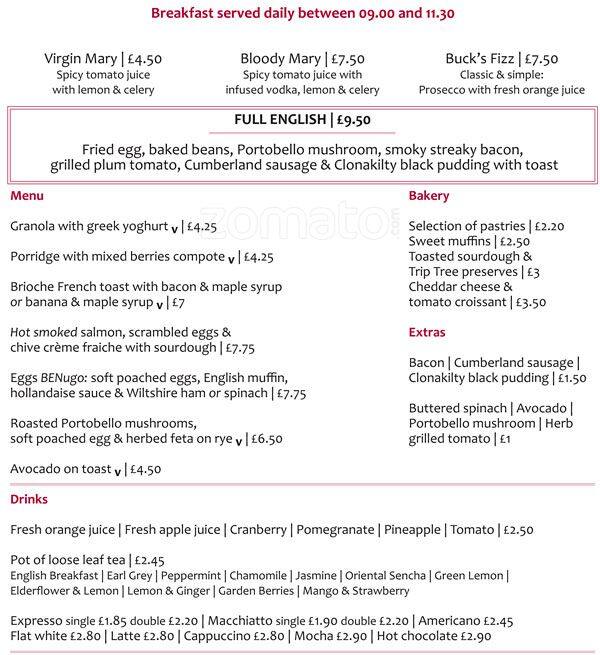 Menu at BFI Riverfront pub & bar, London