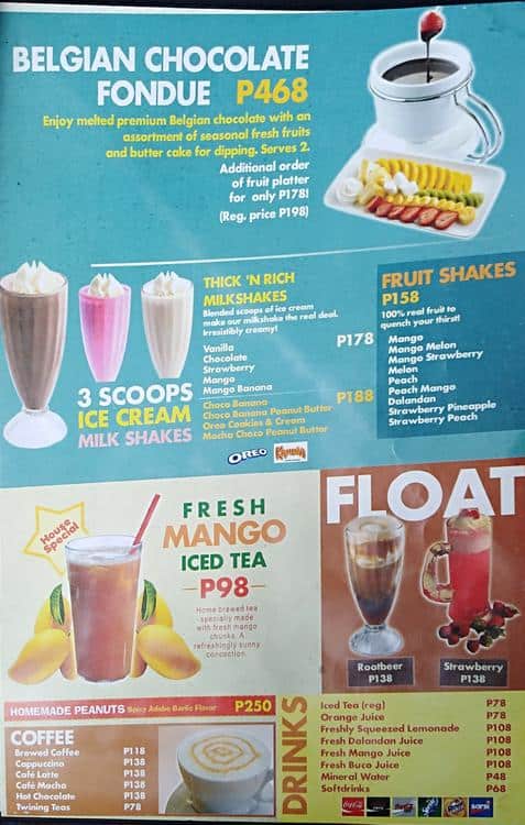 Menu at Icebergs desserts, Quezon City, Sky Garden