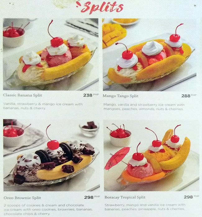Menu at Icebergs desserts, Pasay, SM by the Bay