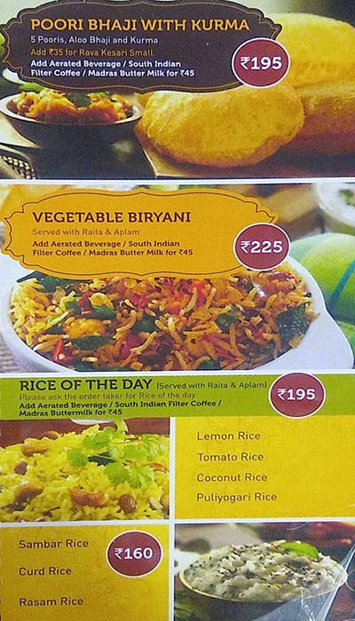 Menu at Sagar Ratna, Sahibzada Ajit Singh Nagar, SCO 23