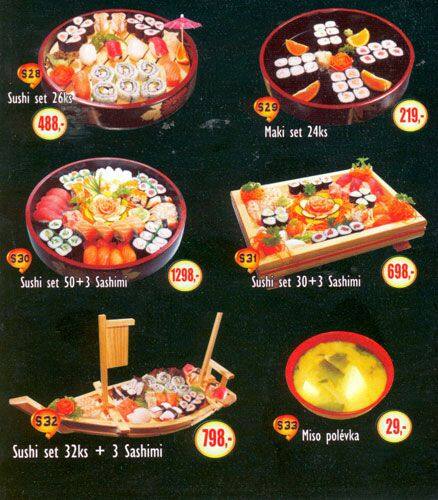 Menu at Jin Man Lou restaurant, Prague