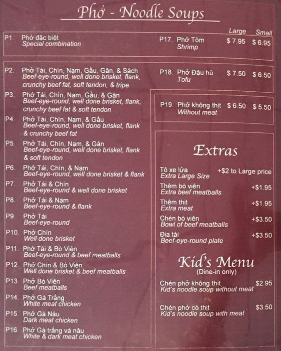 Menu at Mac restaurant, Plano