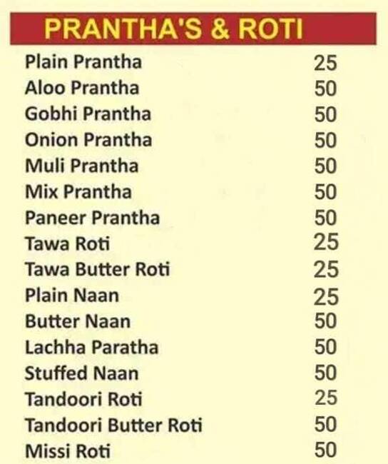 Menu of Toro Toro Restaurant, Chi 4, Greater Noida