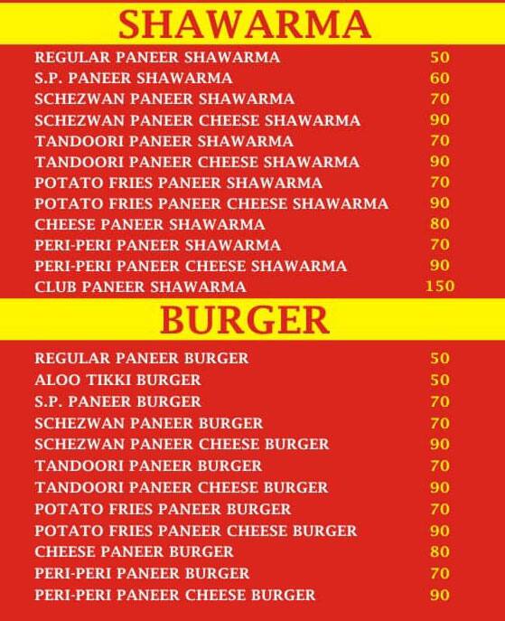 Menu of Shawarma Station, Navrangpura, Ahmedabad
