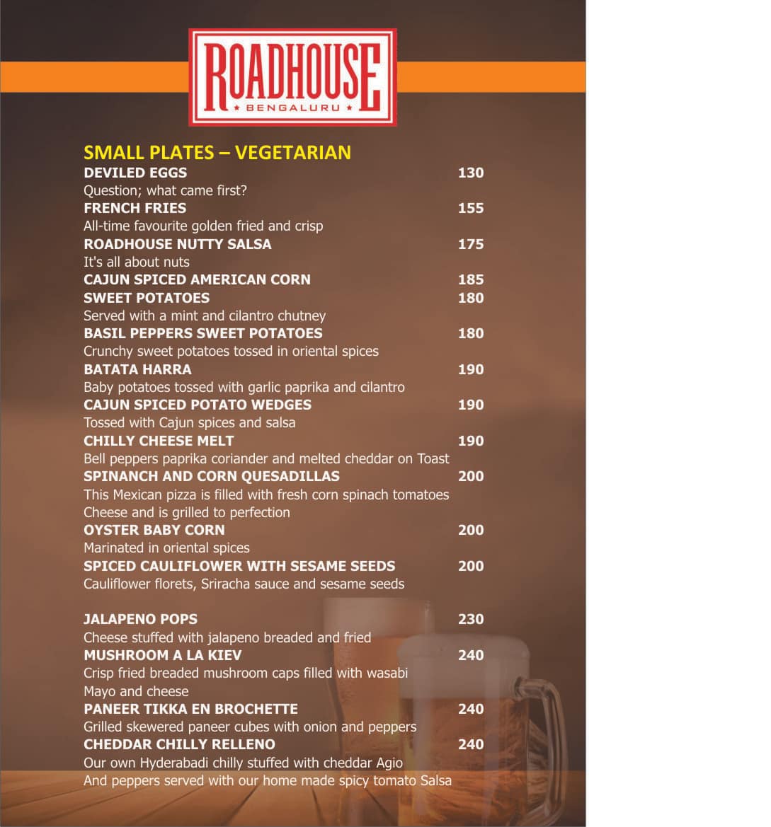 Roadhouse Menu, Menu for Roadhouse, Indiranagar, Bangalore - Zomato Roadhouse Menu, Menu for Roadhouse, Indiranagar, Bangalore - Zomato