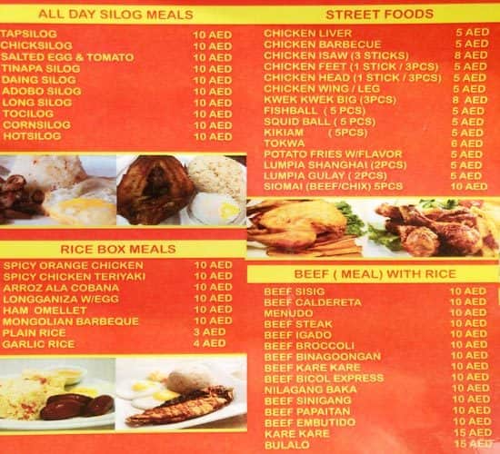 Menu at Prestige Restaurant, Abu Dhabi